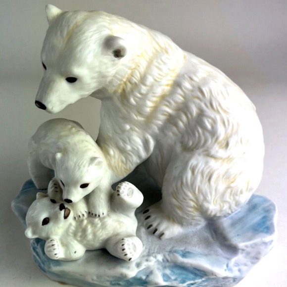 Homco | Accents | Homco Polar Bear And Cubs Masterpiece Porcelain ...